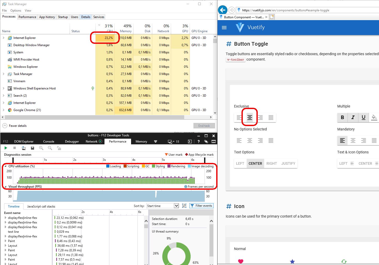 [Bug Report] v-btn (Raised), constant high CPU load in IE11 · Issue #4045 · vuetifyjs/vuetify ...