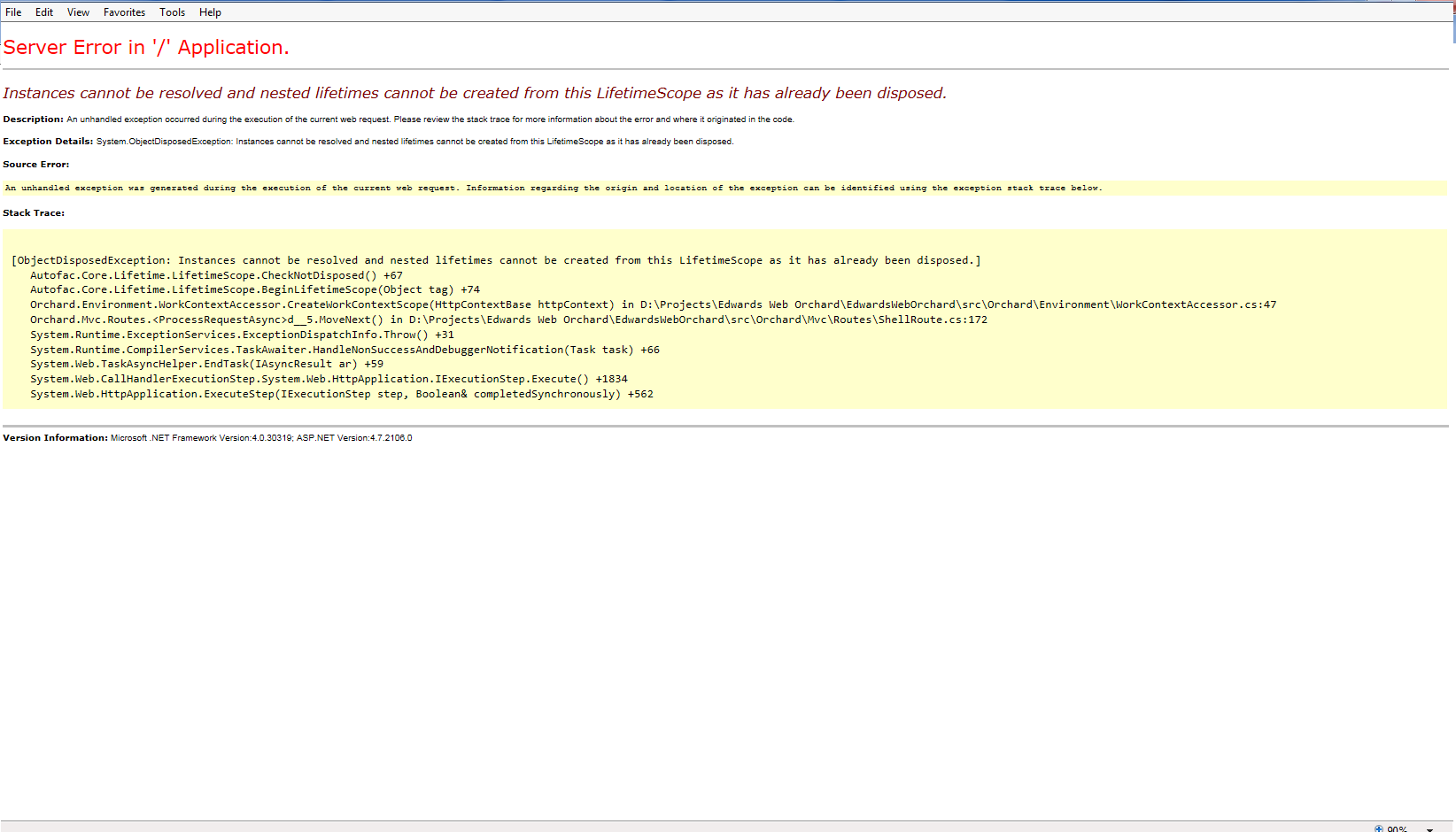 Site error when importing a recipe · Issue #7898 · OrchardCMS/Orchard · GitHub