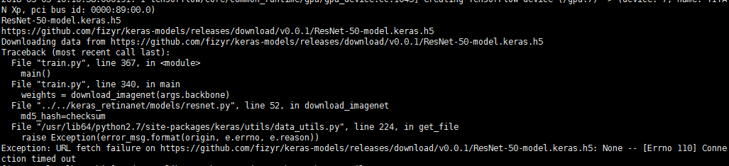 after setup, train the voc2007 data, but can't download the ResNet-50-model.keras.h5 · Issue ...