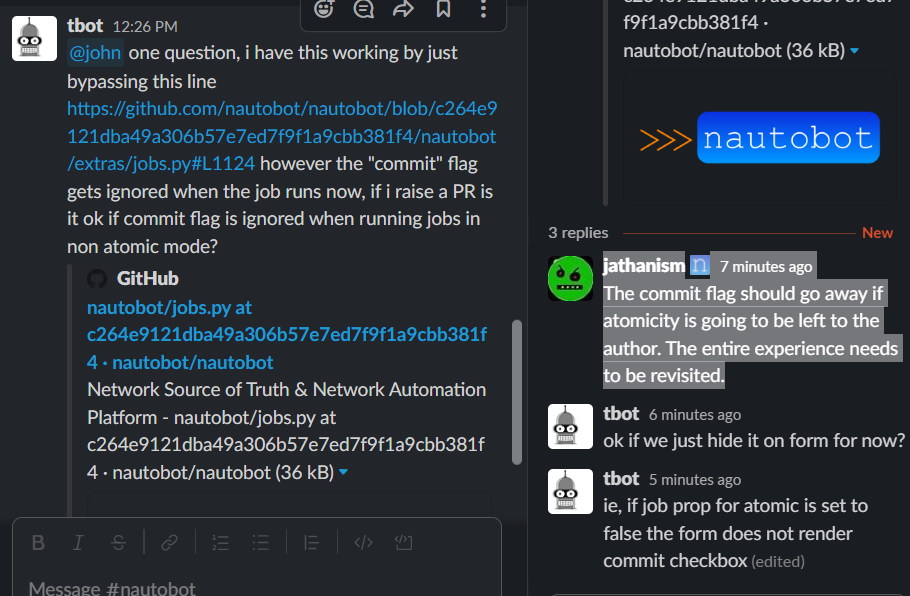 Make atomicity optional when running jobs · Issue #1991 · nautobot/nautobot · GitHub