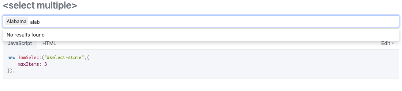 Select Multiple: Selecting a choice should also remove search term ...