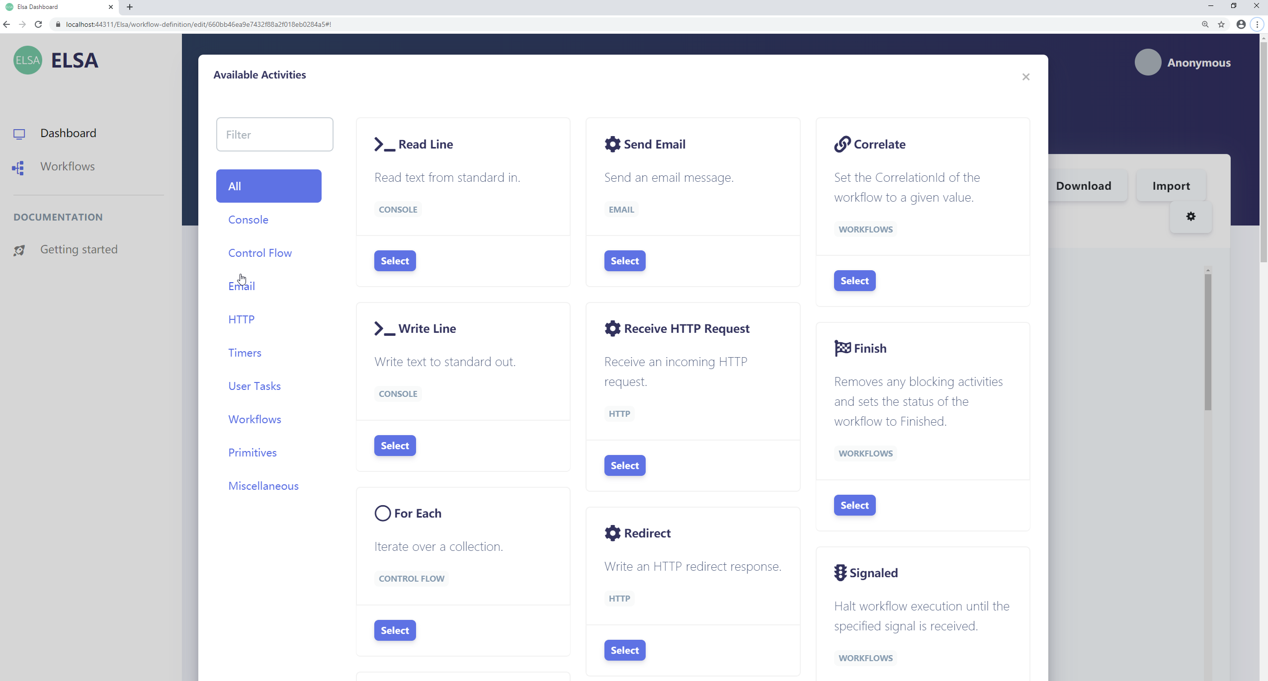 When using autofac (such as ABP vnext framework), there is no data selection for Activity ...