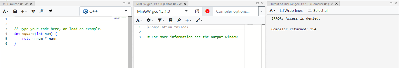 Bug Execution Mingw Gcc 1310 Is Broken · Issue 5047 · Compiler Explorercompiler Explorer