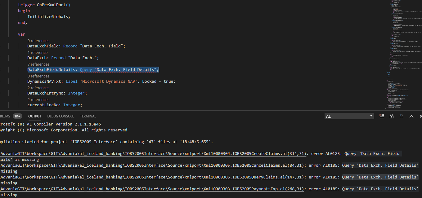 Query 'Data Exch. Field Details' is missing in Business Central Symbols ...
