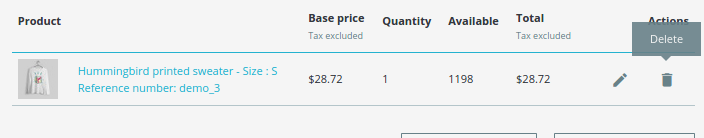 The tooltip of Delete/Edit product from cart ( order view page migrated) - wrong behaviour ...