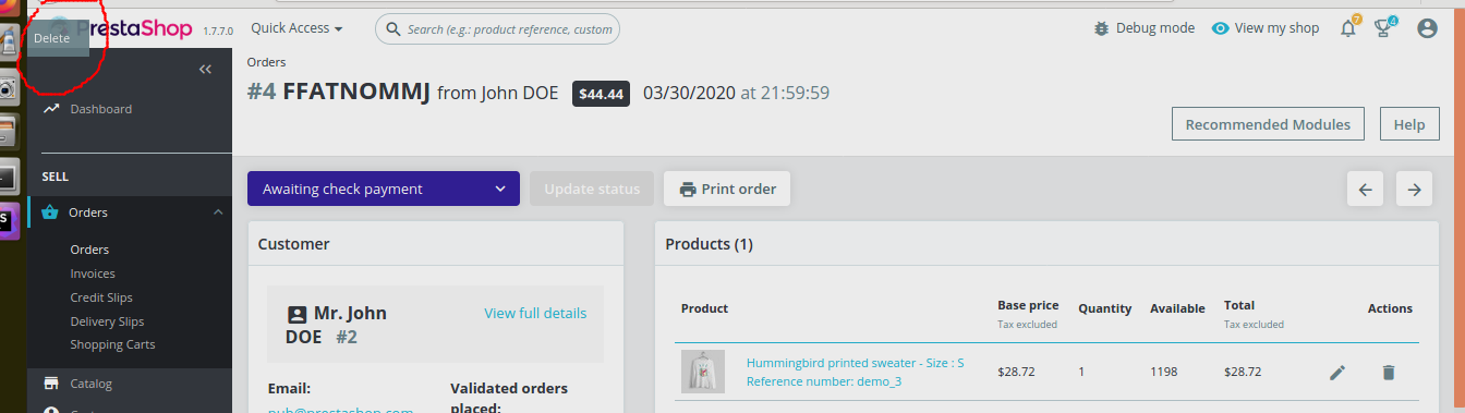 The tooltip of Delete/Edit product from cart ( order view page migrated) - wrong behaviour ...
