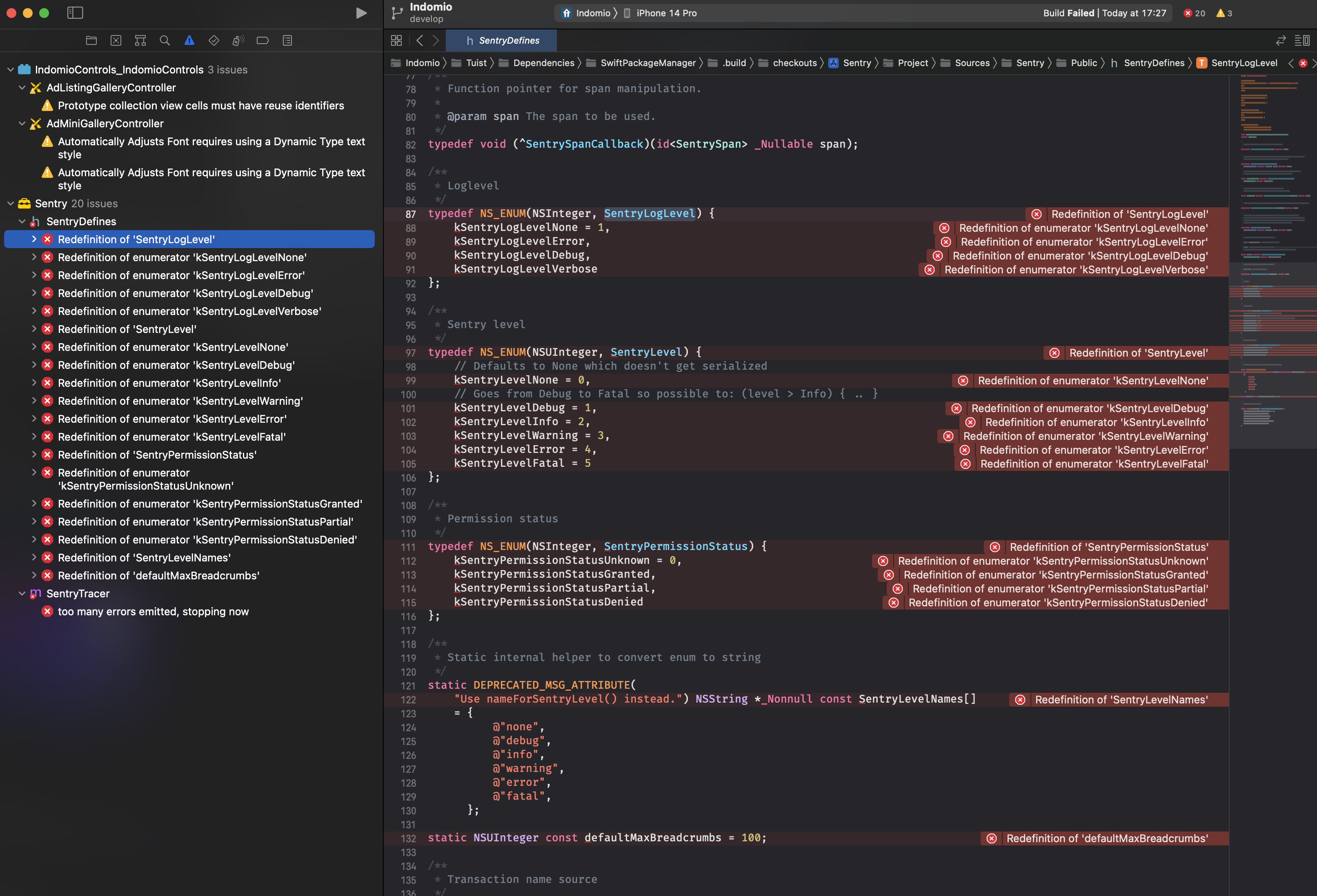 Sentry 7314 And Redefinition In Sentrydefines · Issue 2556 · Getsentrysentry Cocoa · Github