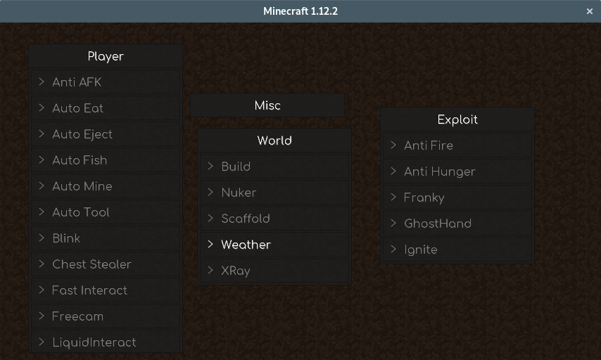 Allow opening clickgui from the main menu · Issue #169 ...