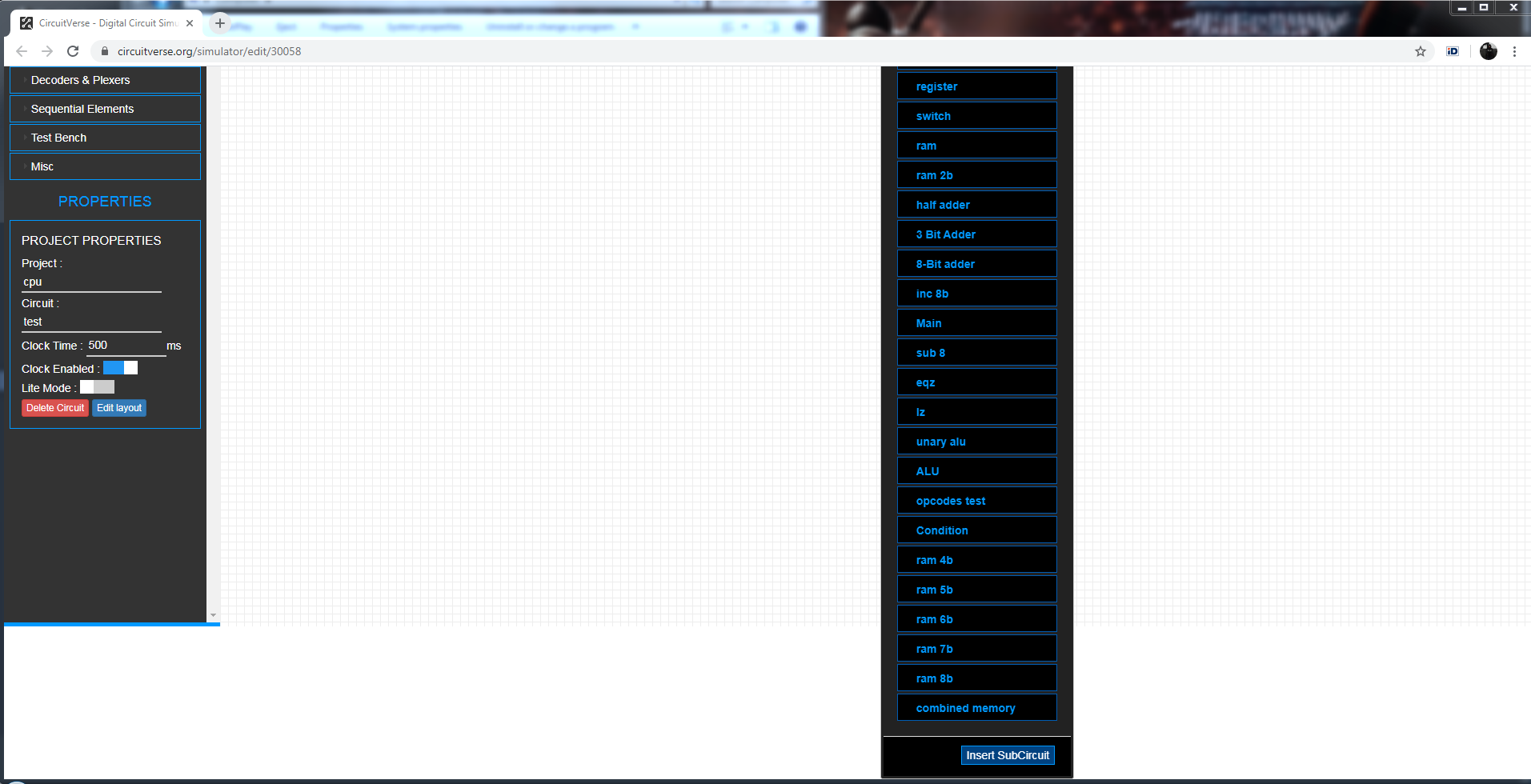 When having a lot of subcircuits the top and bottom of "insert subcircuit" dialog will span out ...
