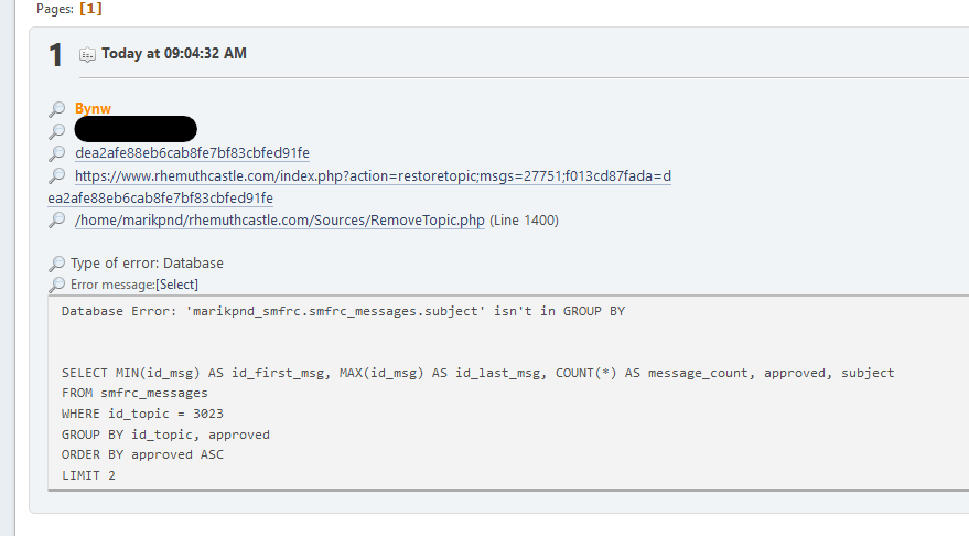 Yet Another Mariadb Xxxx Isnt In Group By Removetopicphp Line 1400 · Issue 7656 