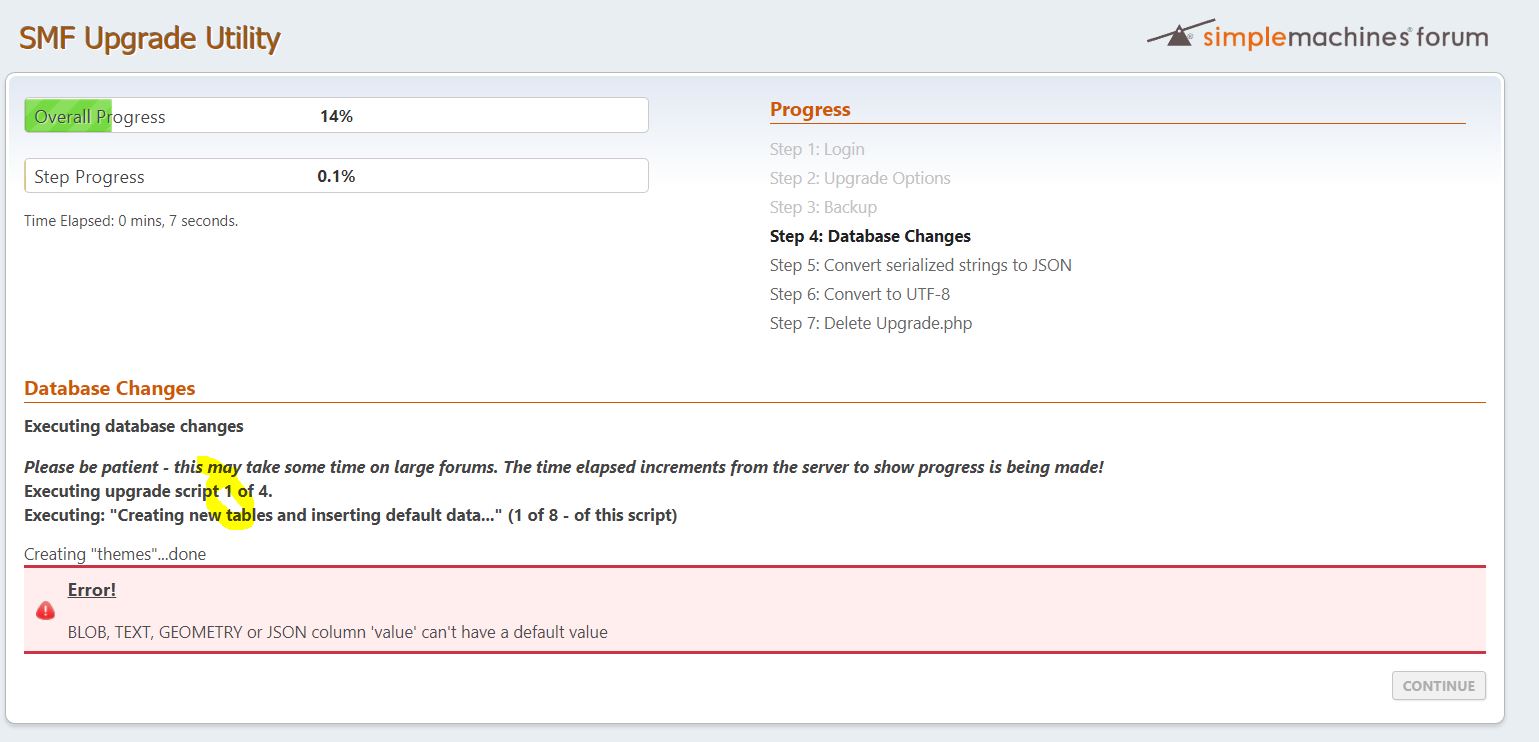 Upgrader - challenges with 1.0 to 2.1 upgrade · Issue #5750 · SimpleMachines/SMF · GitHub