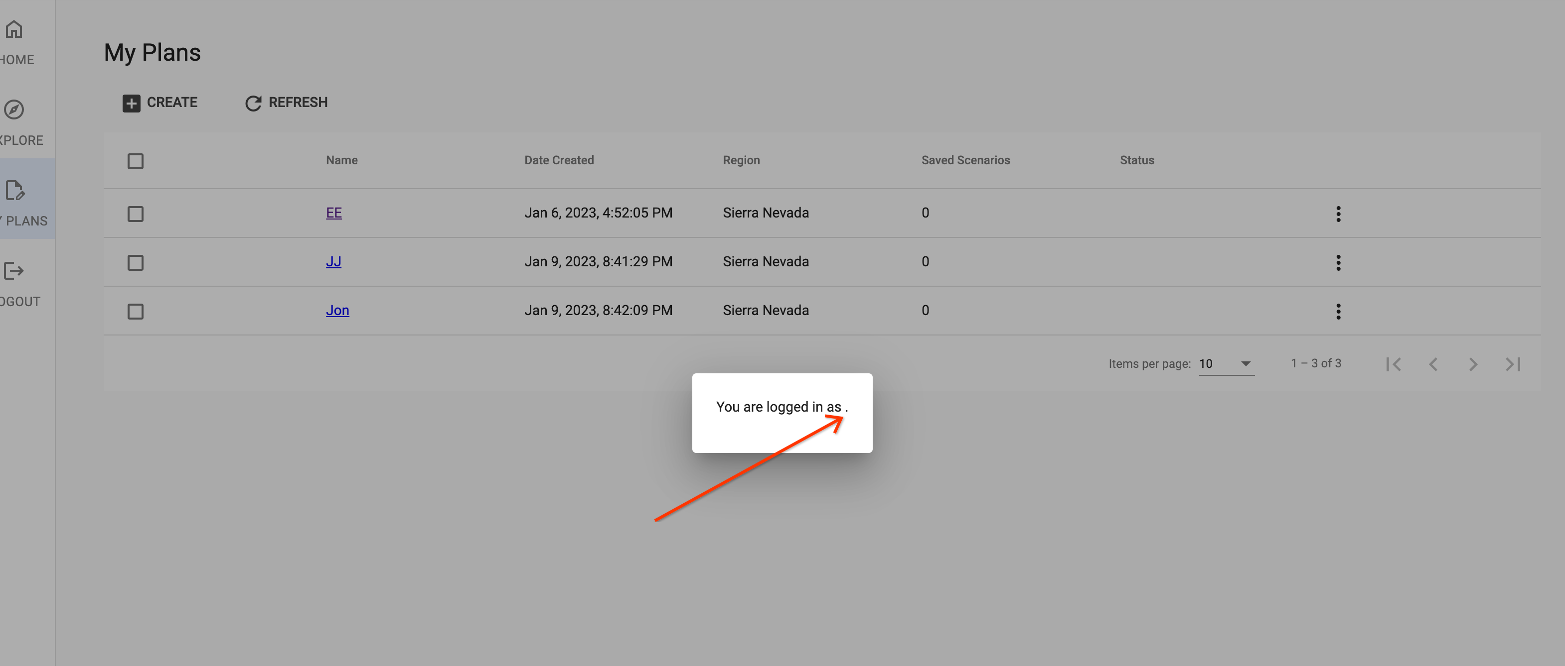 Login name missing when logged in · Issue #324 · OurPlanscape/Planscape · GitHub