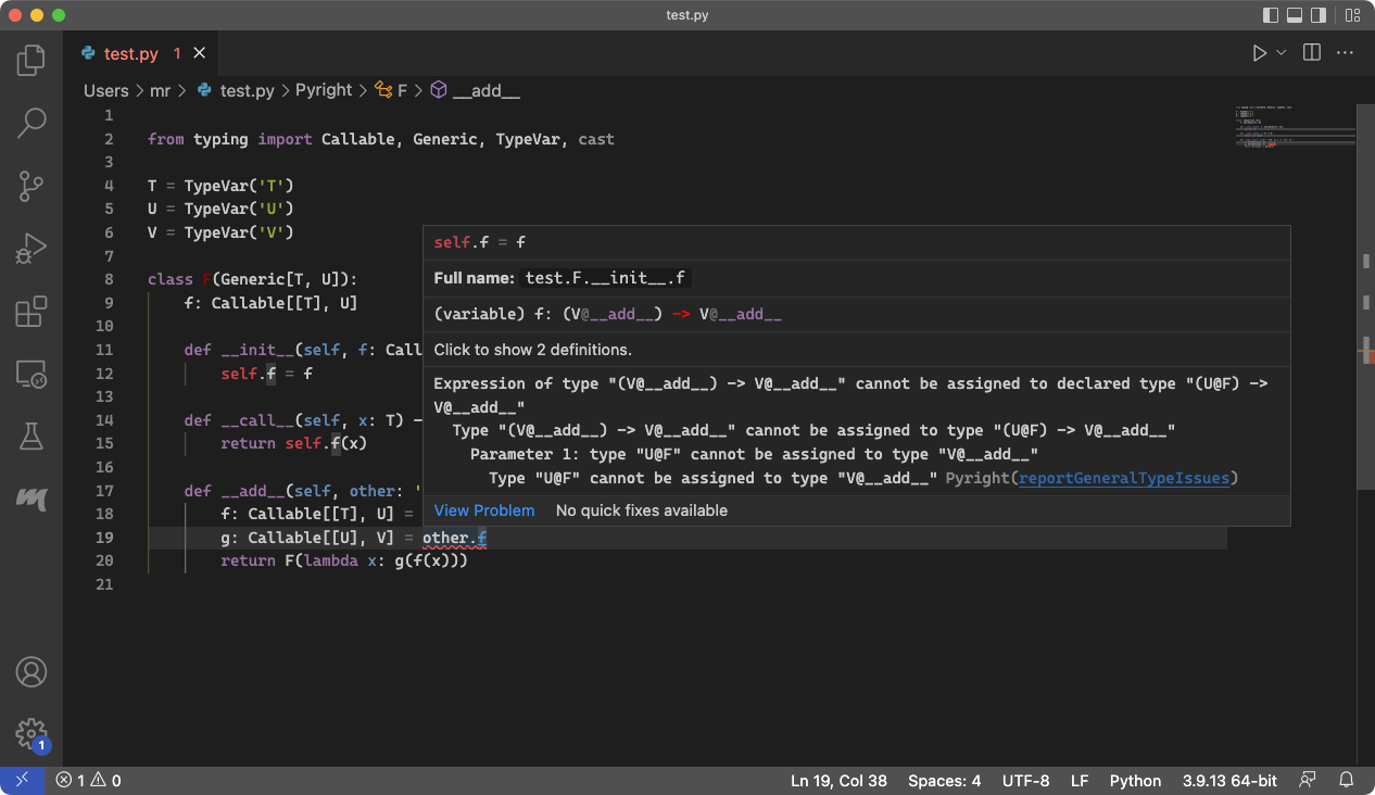 Pyright ignores parameter type annotation and assigns a different type ...