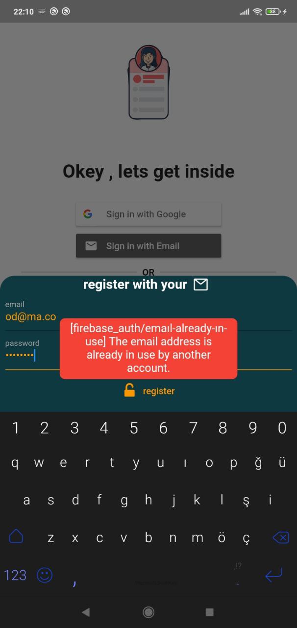 🐛 [AUTH] Unable catch " email-already-in-use", code is "emaıl-already ...