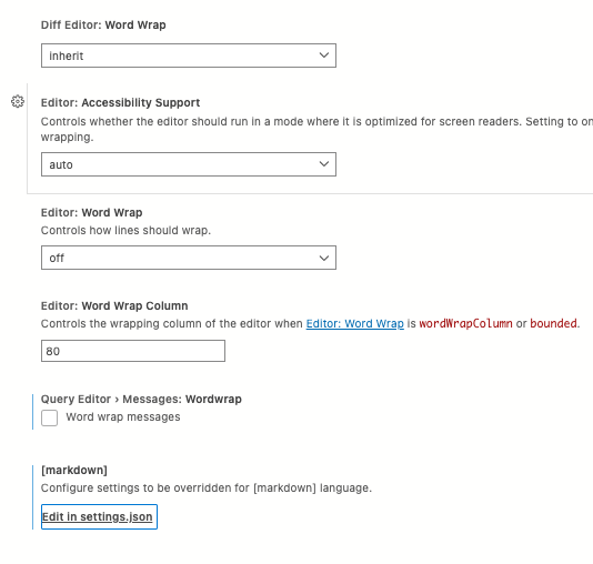 Word Wrap setting not being respected · Issue #21165 · microsoft/azuredatastudio · GitHub