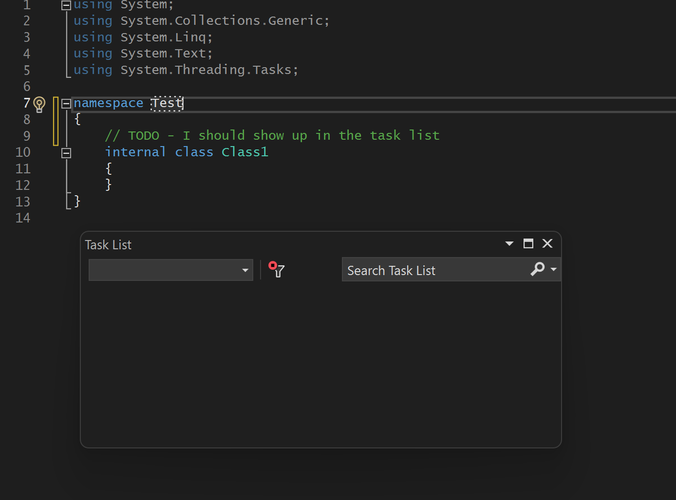 C Task List Doesnt Display Items · Issue 66872 · Dotnetroslyn · Github