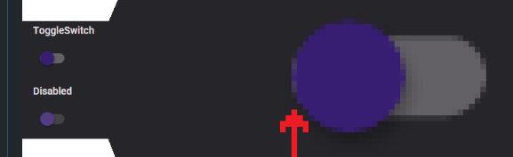 [Gallery][Wasm/Skia.Gtk] `Toggleswitch` (Material) - In dark theme, switch knob does not fully ...