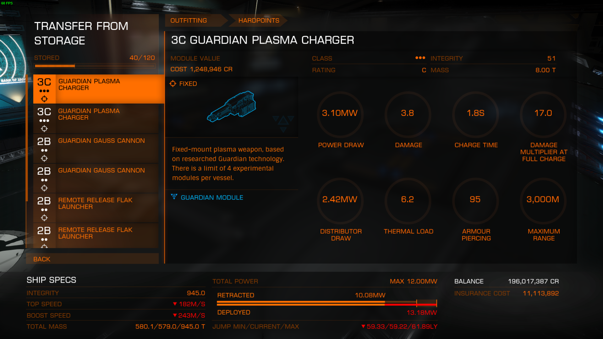Large Fixed Plasma Charger power draw incorrect · Issue #360 · EDCD/coriolis · GitHub