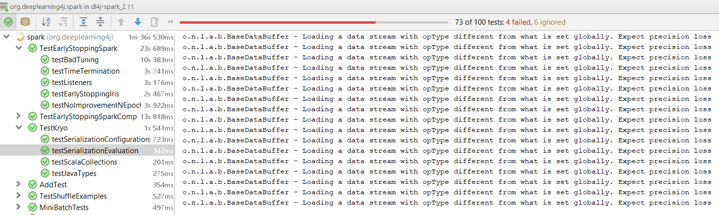 Dl4j Nd4j Serialization Spark Tests Maybe Elsewhere Spamming Serialization Messages · Issue