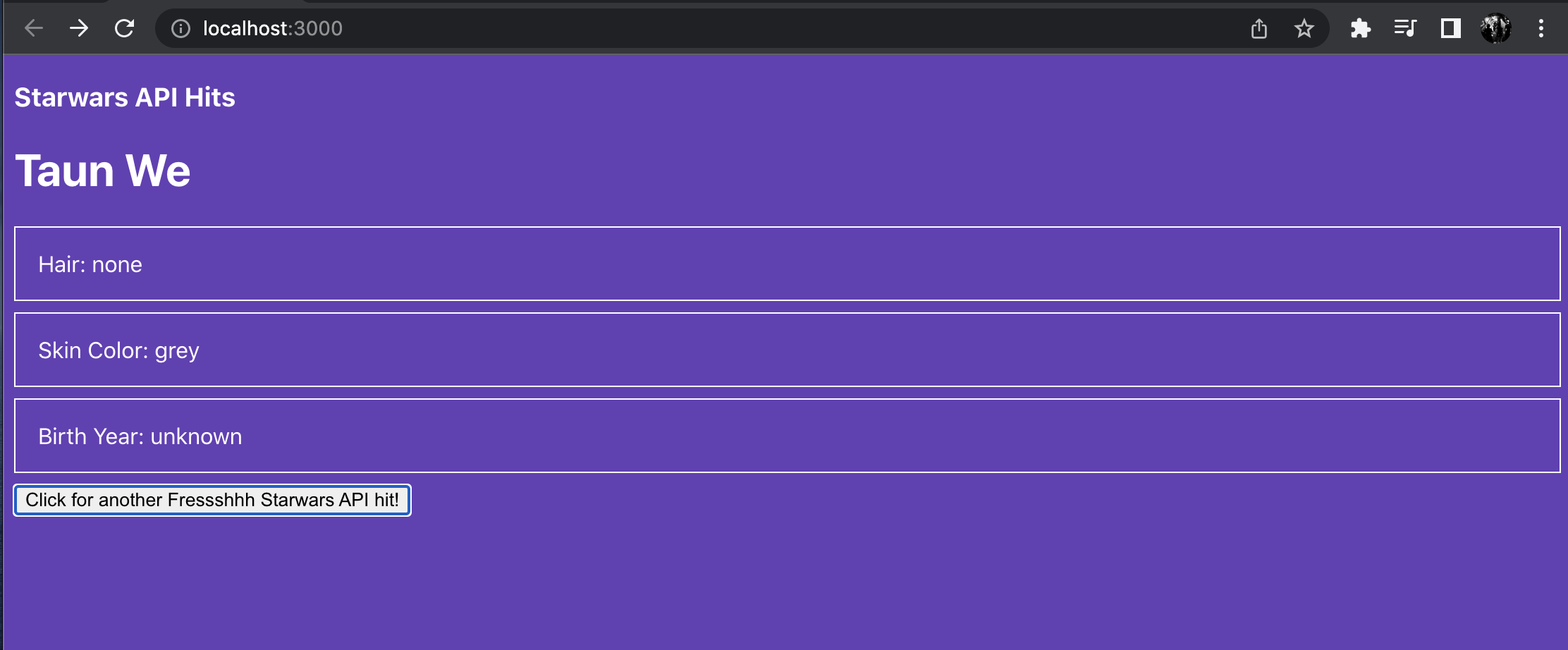 GitHub - kennyvigar/StarwarsAPI: Parsing API data from the Starwars API