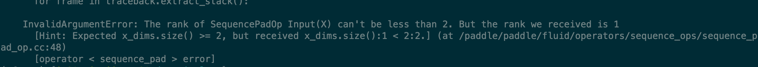 使用sequence_pad遇到问题 · Issue #32284 · PaddlePaddle/Paddle · GitHub
