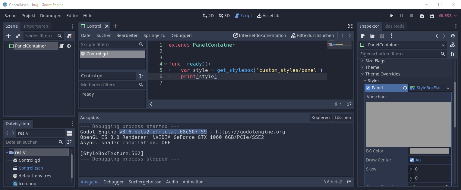 get_stylebox() for a PanelContainer always returns StyleBoxTexture object · Issue #77628 ...