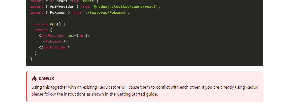 According To The Documentation You Don T Recommend To Use Apiprovider With Redux Store Why