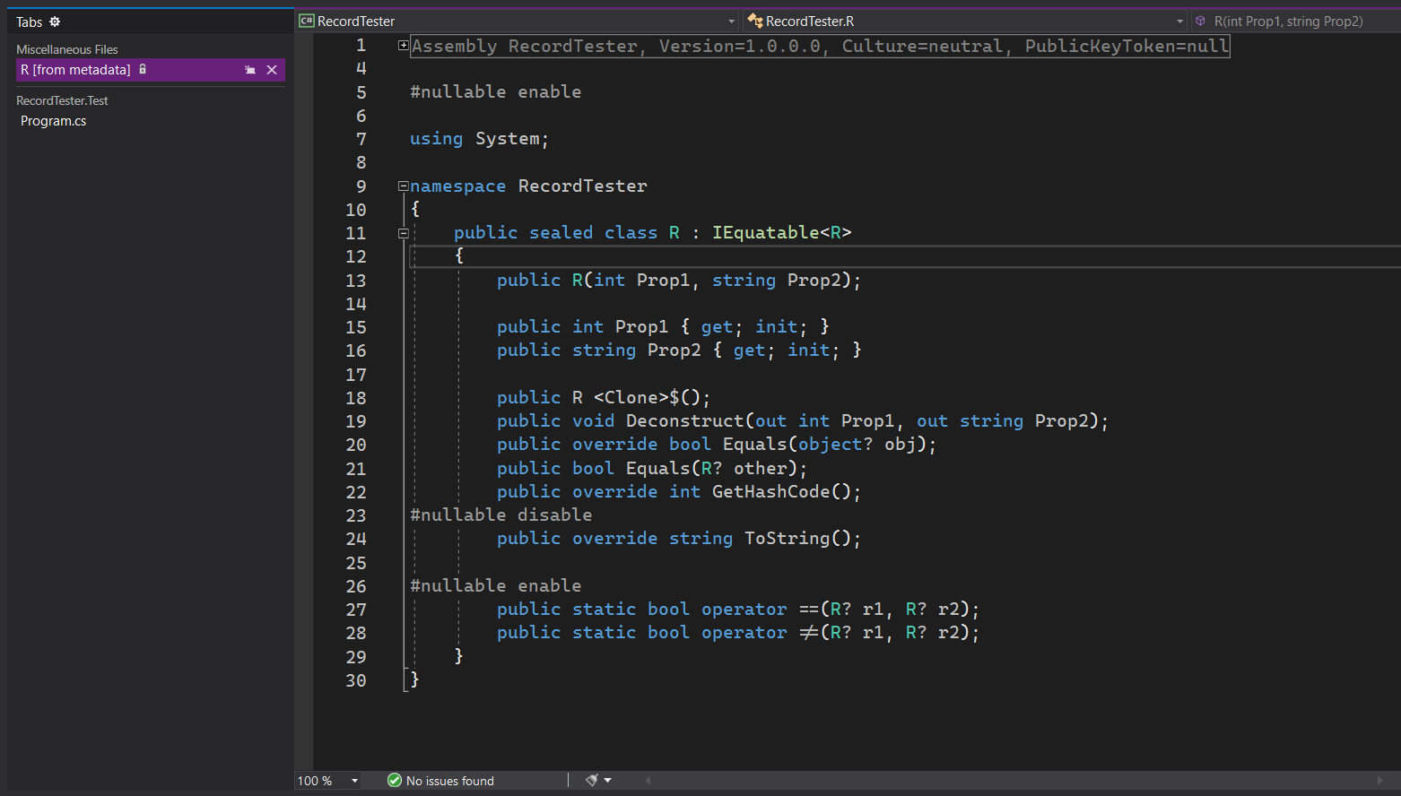 Record In Metadata Shouldnt Be A Class · Issue 50465 · Dotnetroslyn · Github 3206