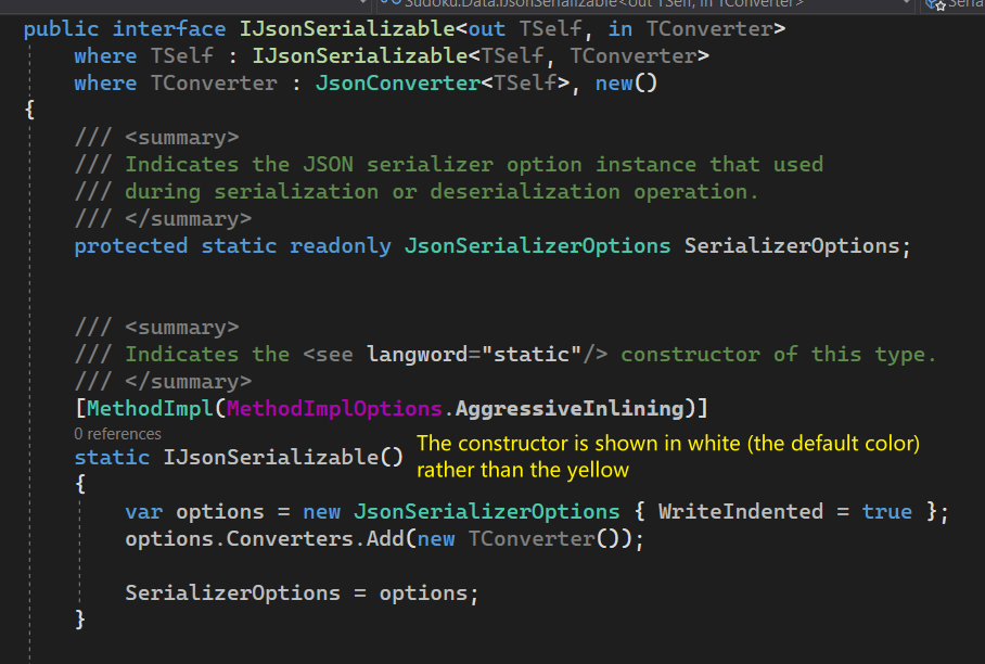 Static constructors in interfaces miss the syntax highlighting · Issue #55313 · dotnet/roslyn ...