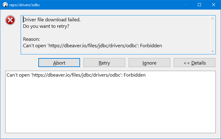 7.05 ODBC drivers cannot install · Issue #8732 · dbeaver/dbeaver · GitHub