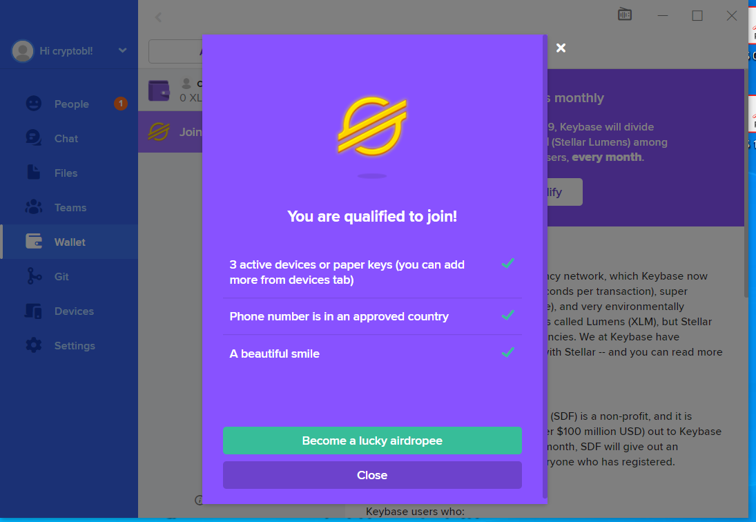 Not qualified for airdrop although app says differently · Issue #21087 · keybase/client · GitHub