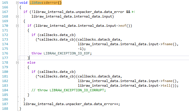Possibly incorrect behavior of LibRaw::derror() · Issue #383 · LibRaw/LibRaw · GitHub