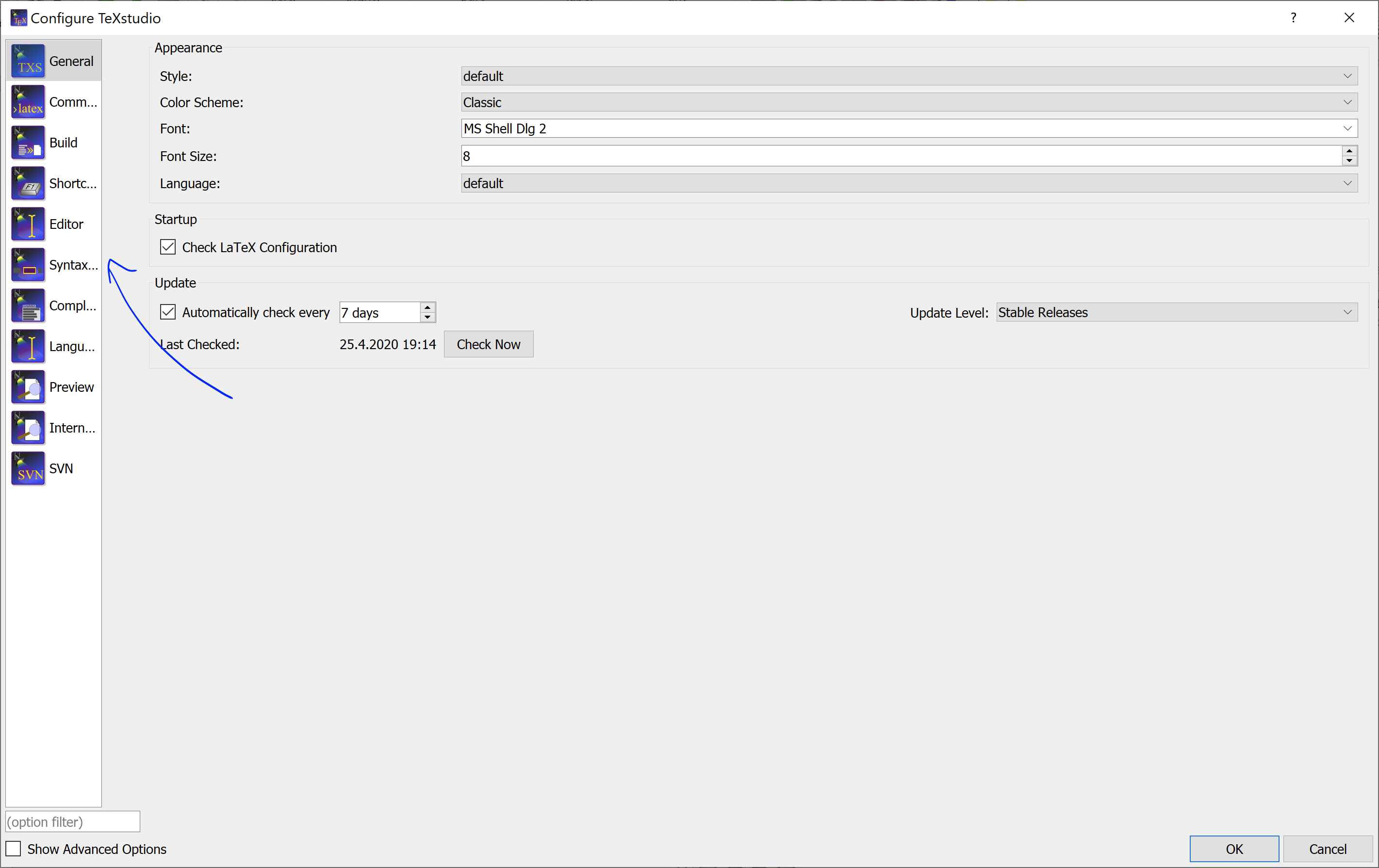 `Configure Texstudio` menu is too small for high resolution screens ...