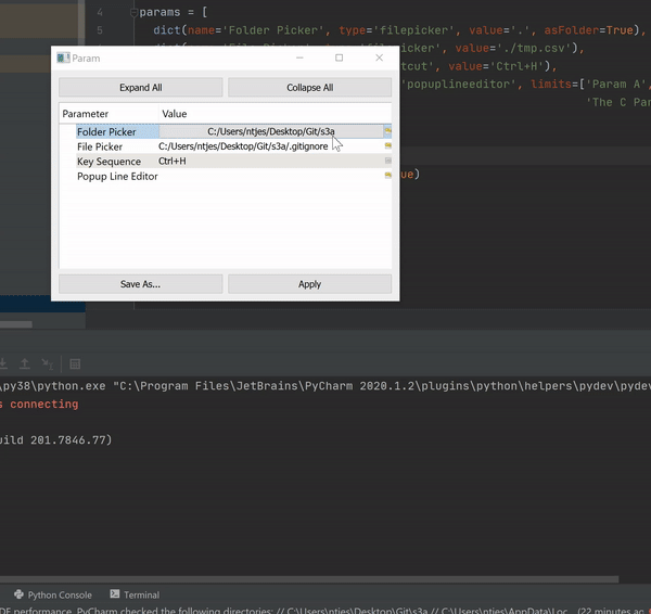 New Parameter Items: FilePicker, ActionWithShortcut, PopupLineEditor, SliderParameter · Issue ...