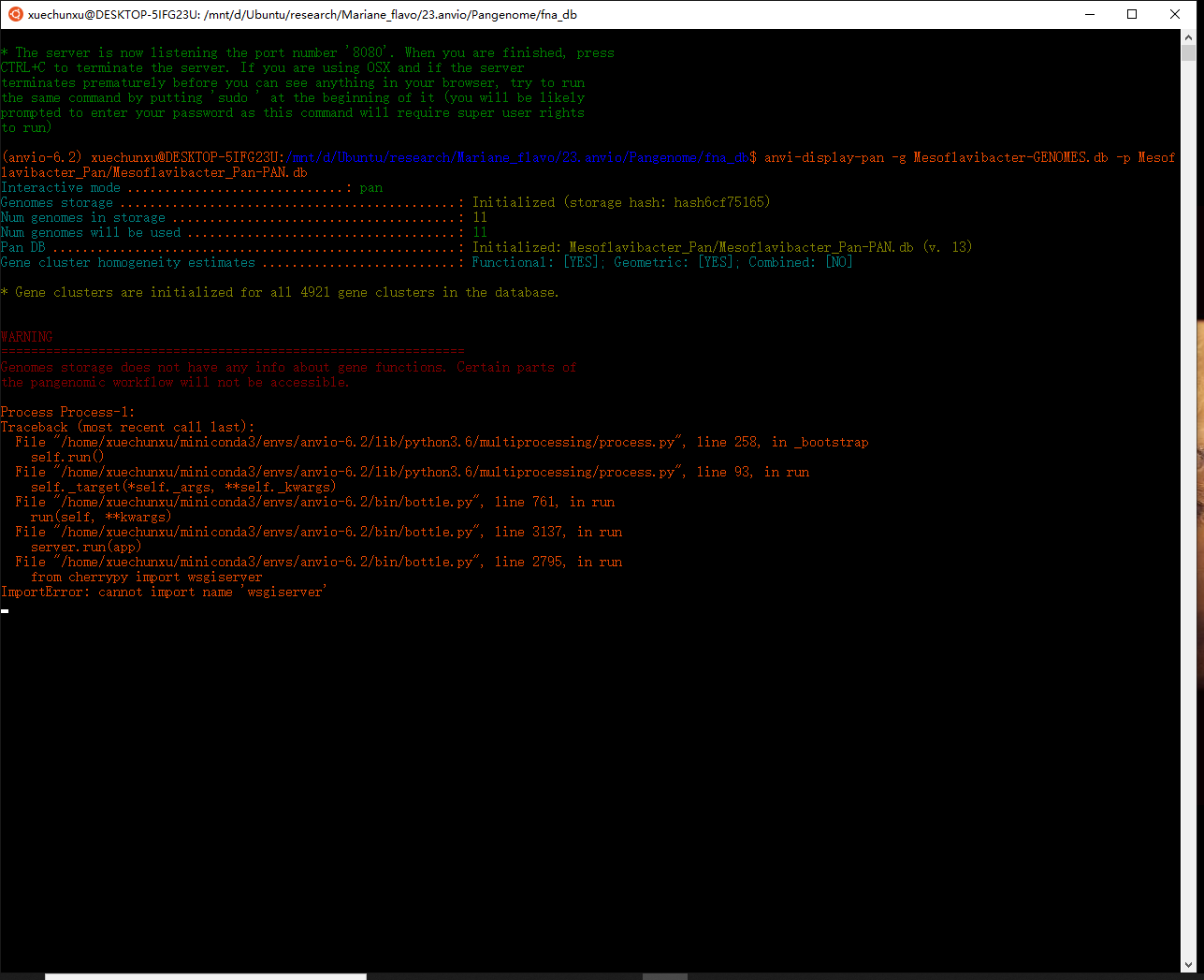 anvi-display-pan cannot work when using ubuntu on windows · Issue #1531 · merenlab/anvio · GitHub
