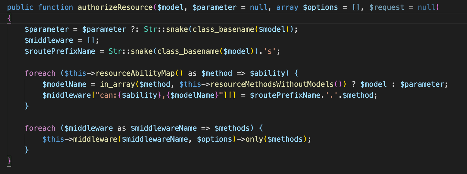 make route name wrong in Illuminate\Foundation\Auth\Access\AuthorizesRequests.php's ...