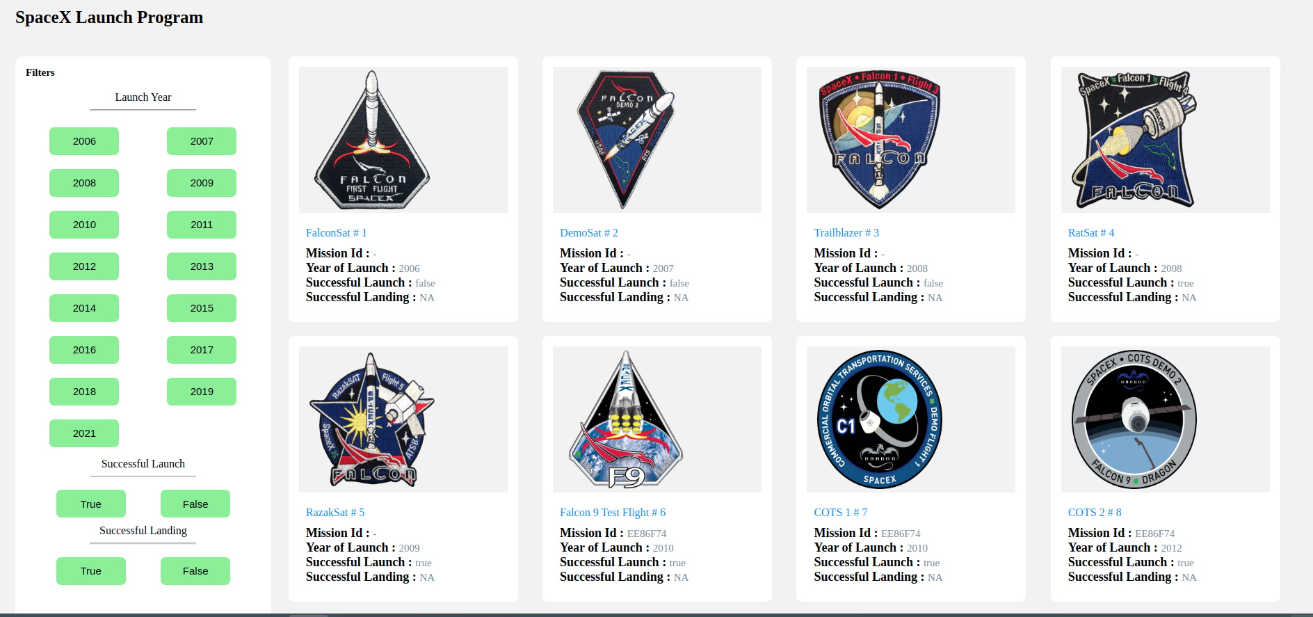 GitHub - akashk5/SpaceXProgram: This is UI portal to check list of ...