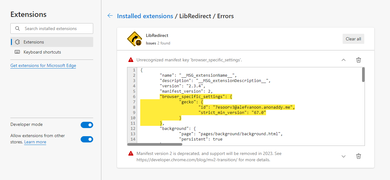 error in edge and chrome · Issue #566 · libredirect/browser_extension · GitHub