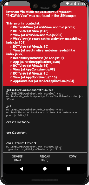 Invariant Violationrequirenativecomponent · Issue 5 · J Mendezreact Native Reader · Github