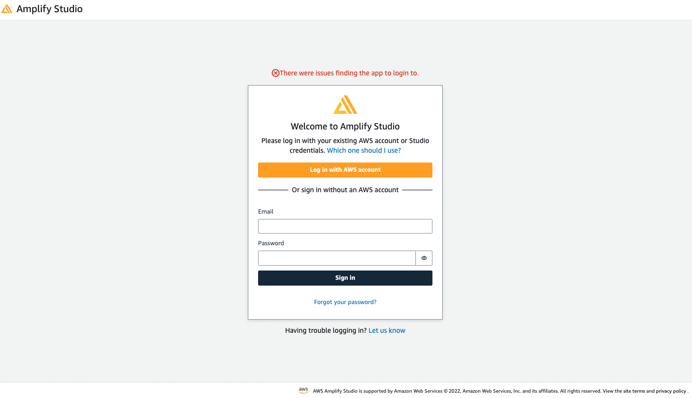 Can't log in to Studio with the link I get from `amplify console` · Issue #692 · aws-amplify ...