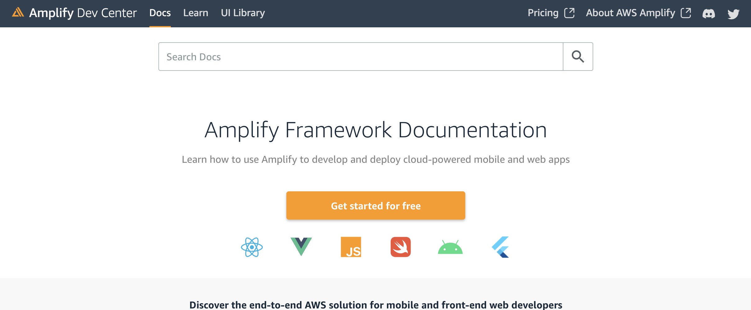 Add secondary nav to docs home page · Issue #4732 · aws-amplify/docs · GitHub