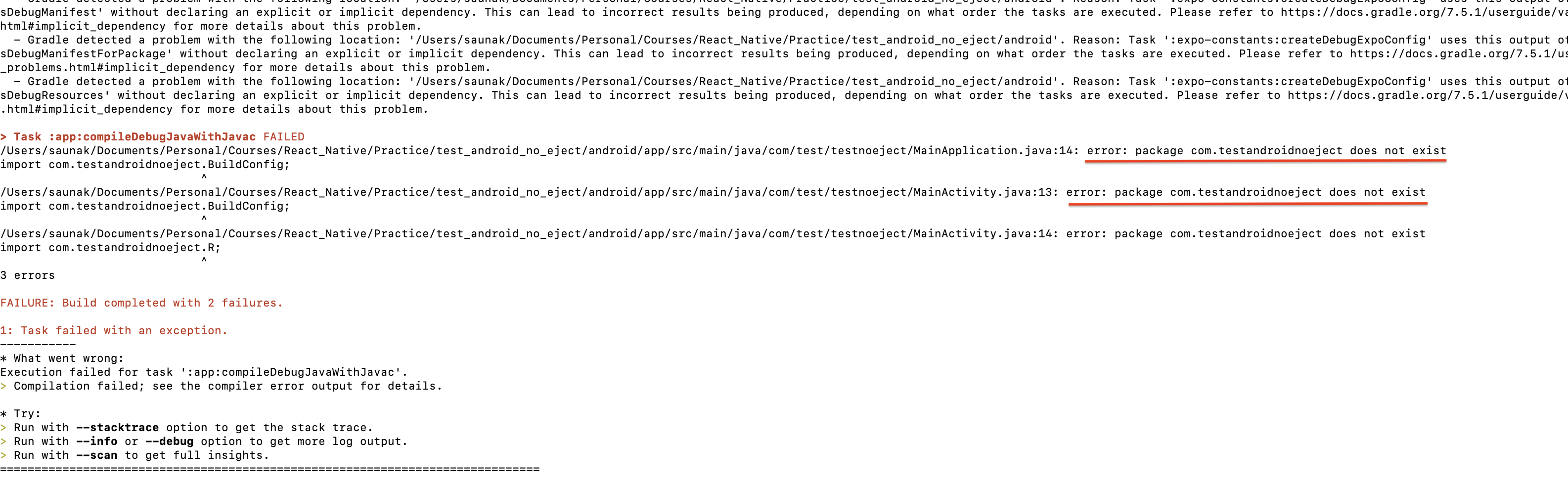 Android Build Issue With Expo Java Lang Classnotfoundexception Didn T Find Class Com Myapp