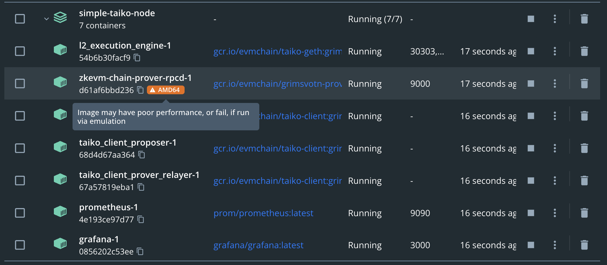 The requested image's platform (linux/amd64) does not match the detected host platform (linux ...