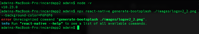 Cannot generate assets, error Unrecognized command "generate-bootsplash". · Issue #197 · zoontek ...