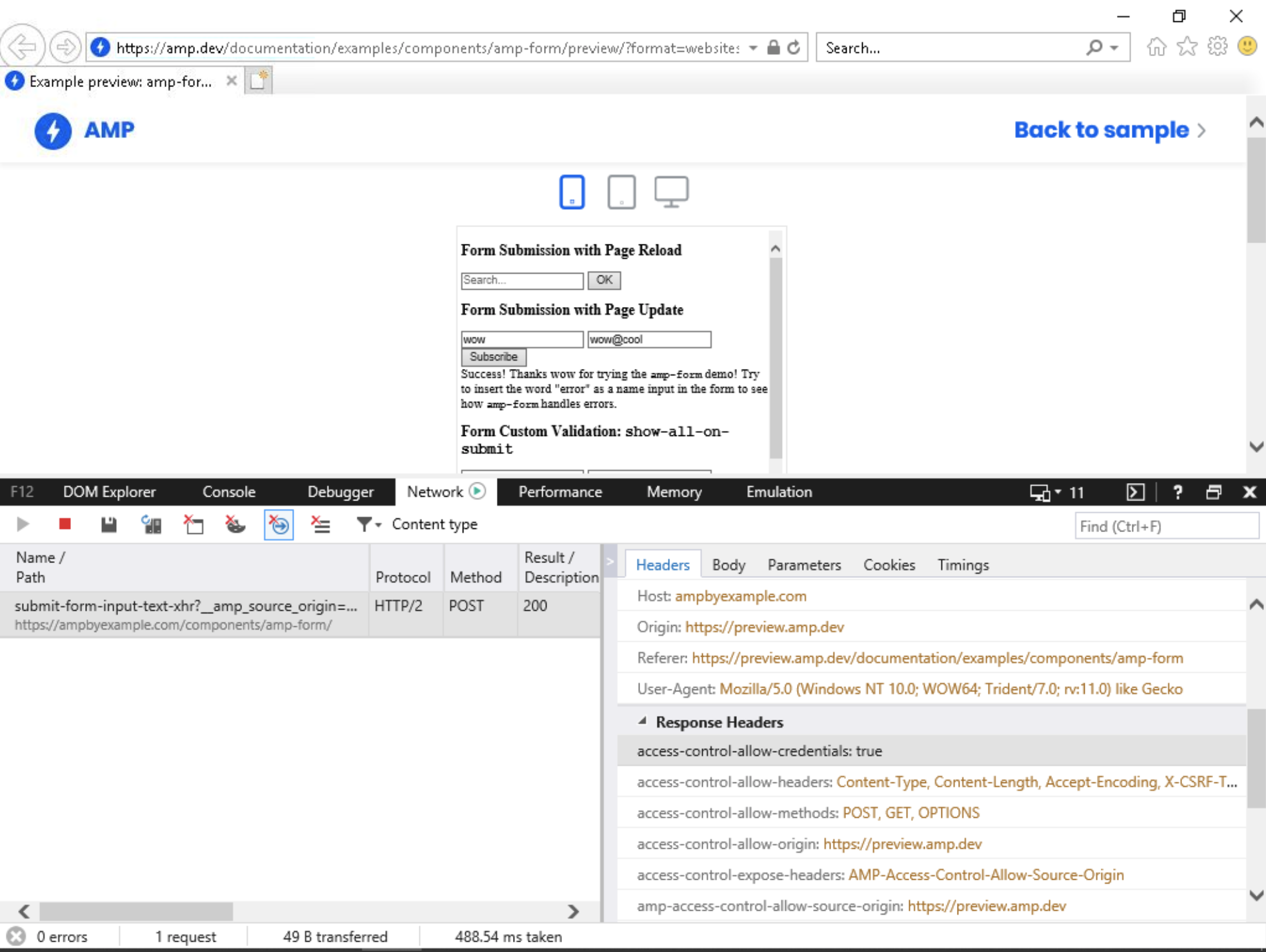 AMP forms incompatible with IE 11 · Issue #22201 · ampproject/amphtml · GitHub
