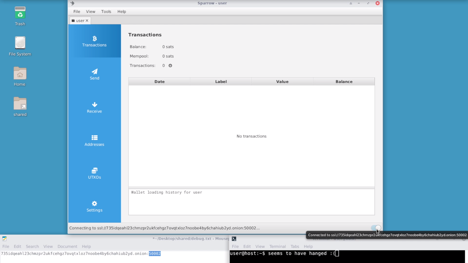 Can't Connect to external Electrum server (electrs) on Whonix · Issue #673 · sparrowwallet ...