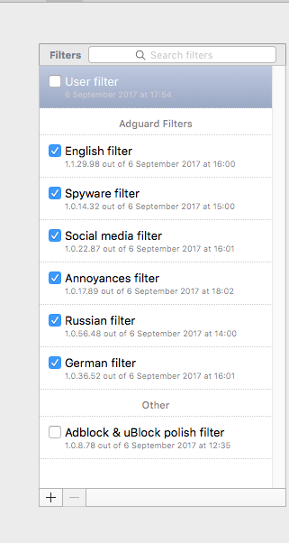 Applied settings are not displayed correctly when the language filters ...