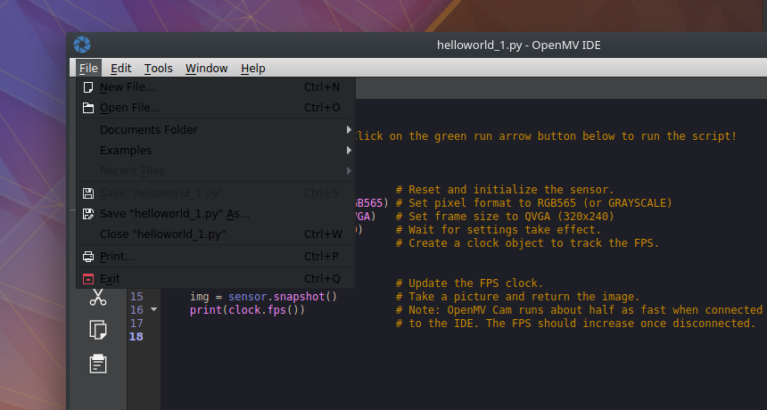 Menus in OpenMV IDE are black on black text · Issue #18 · openmv/openmv-ide · GitHub