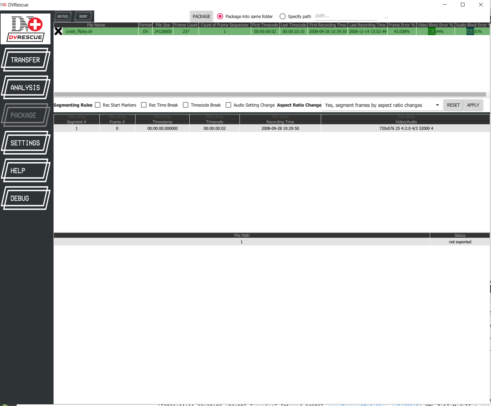 Packaging - integrate segment & output tables. Share files list between packaging & analysis by ...