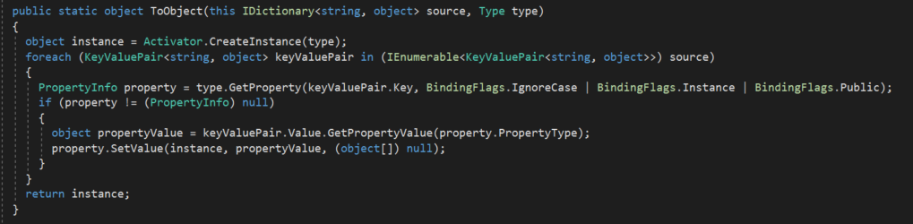 GraphQL.ObjectExtensions.ToObject(this source, type) does not consider properties having "new ...